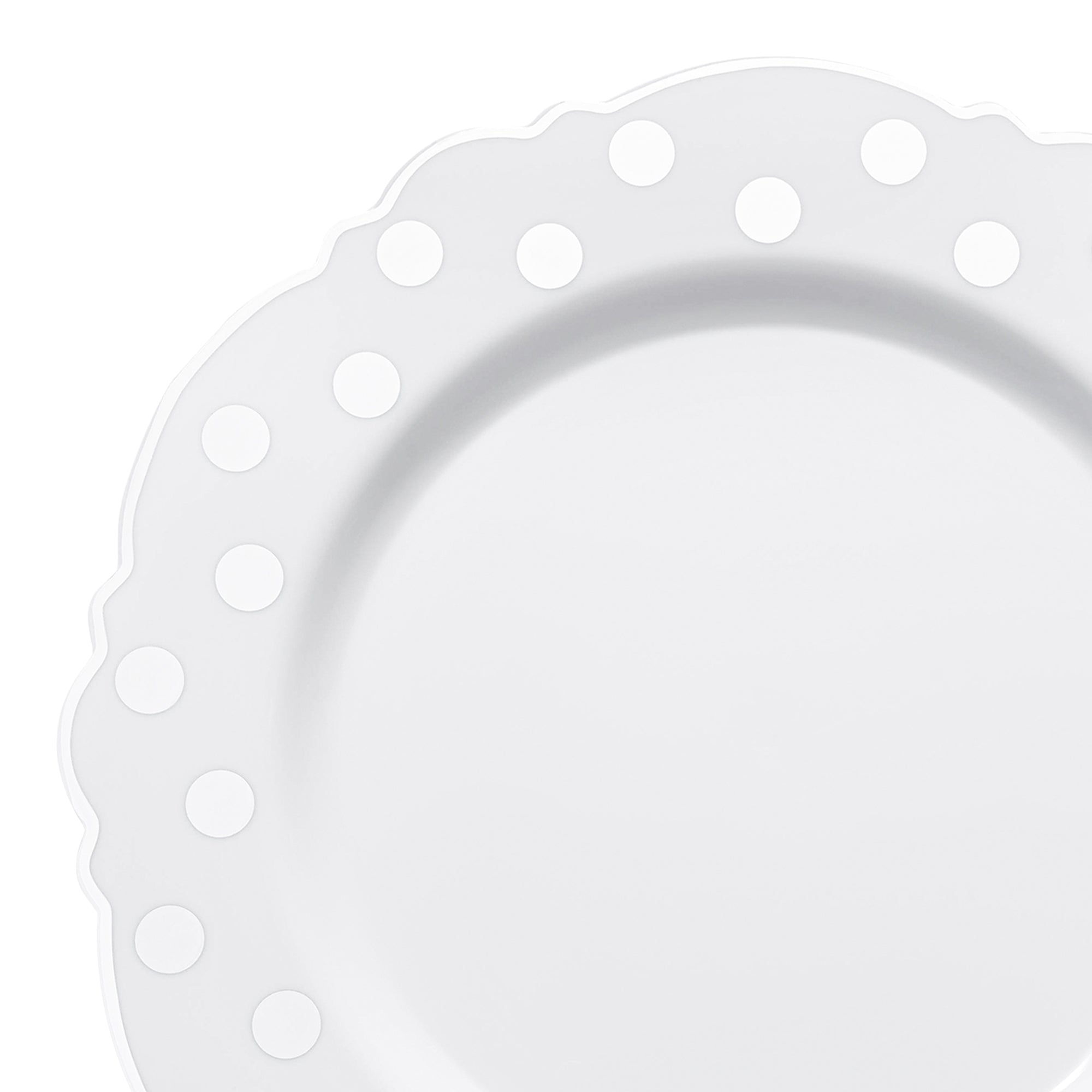 White with Silver Dots Blossom Plastic Plate | Smarty Wholesale ...